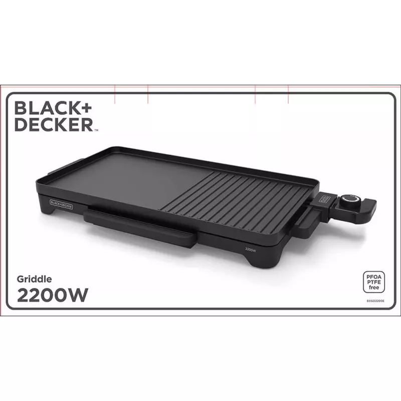 INF BLACK+DECKER Kontaktgrill Platt 2200W Schwarz