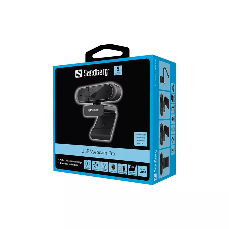 Sandberg USB-Webcam Pro, Schwarz