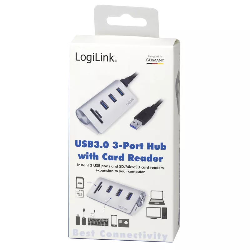 USB3.0 3-Port-Hub + Speicherkartenleser