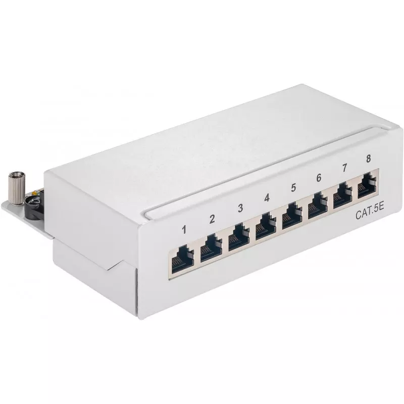 CAT 5e Mini/Desktop Patch Panel, 8 Port, (1 HE)