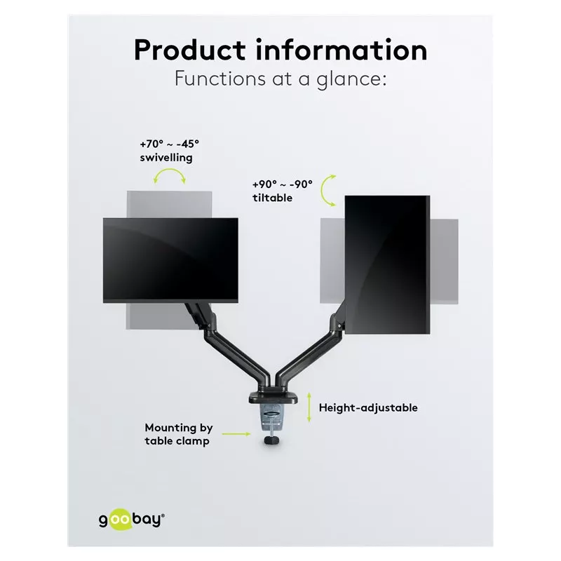 Doppel-Monitorhalterung mit Gasdruckfeder