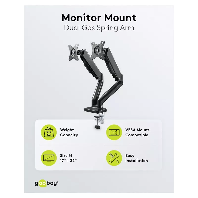 Doppel-Monitorhalterung mit Gasdruckfeder