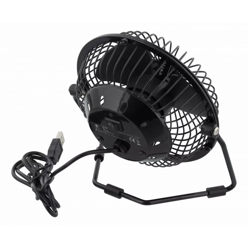 INF USB-Tischventilator mit Uhr, schwarz