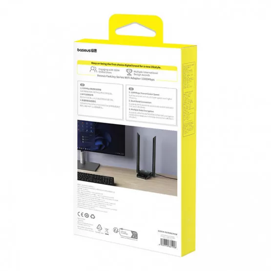 INF Adapter WiFi Baseus FastJoy 1300Mbps (schwarz)