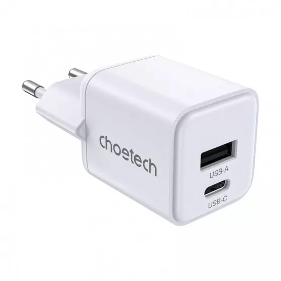 INF Wandladegerät Choetech PD30W Dual Ports 1C1A (Weiß)