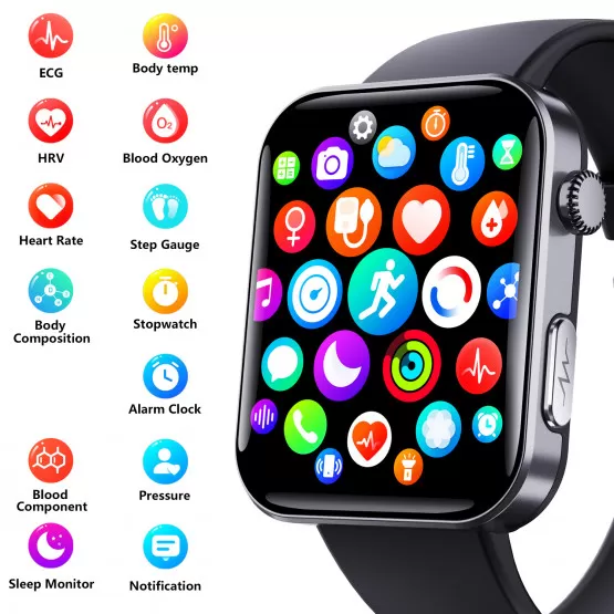 INF Smartwatch – misst Herzfrequenz, Blutdruck, Blutsauerstoff und