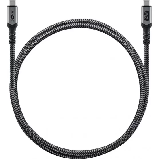 INF USB-C™-Kabel mit Textilmantel, USB4™, 240 W, 40 Gbit/s, Power