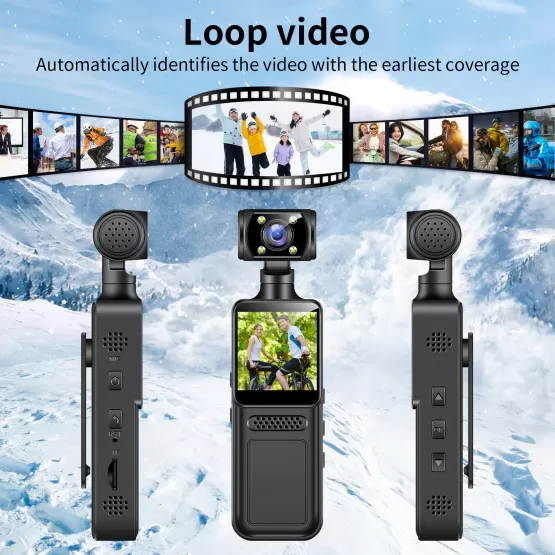 INF High-Definition Clip-On Körperkamera M12 Direkte Aufnahme