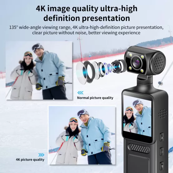 INF High-Definition Clip-On Körperkamera M12 Direkte Aufnahme