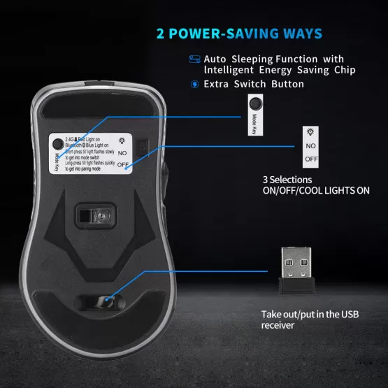 INF Dual-Mode Bluetooth-Funkmaus - Ergonomisches Design