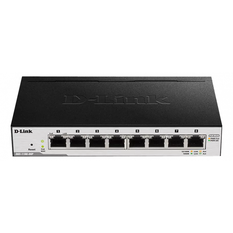 INF 8-Port PoE Gigabit Smart Managed Switch, lüfterloses Design