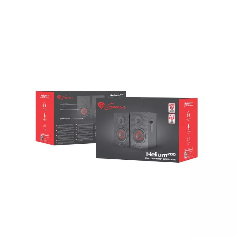 INF Genesis Helium 200 Gaming-Lautsprecher, 4 Ω, Schwarz