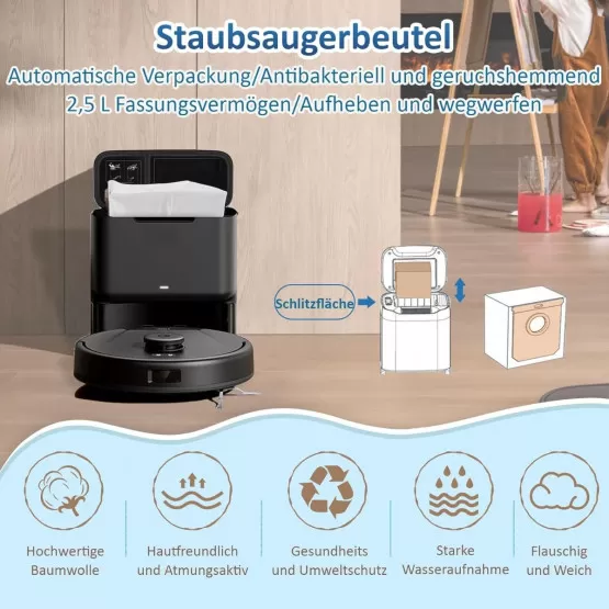INF 5er-Pack Ersatz-Staubbeutel kompatibel mit Eufy L50 SES/L60 SES
