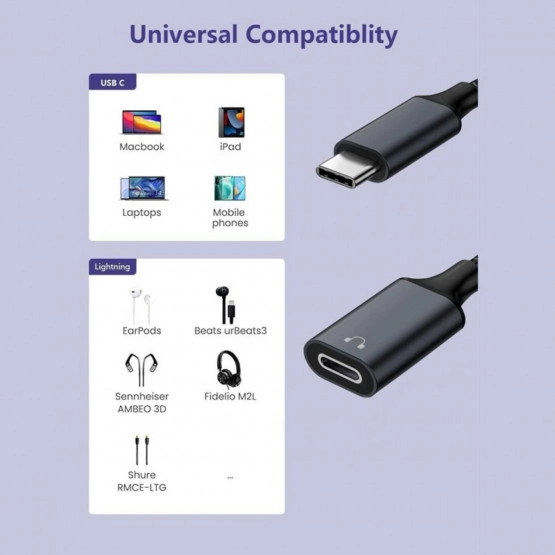 INF USB-C auf Lightning Audio-Adapter – USB-C-Stecker zu