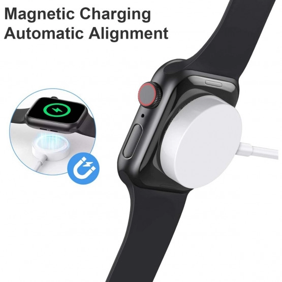 INF USB-A rundes magnetisches Ladekabel für Apple Watch, Aluminium+TPE,