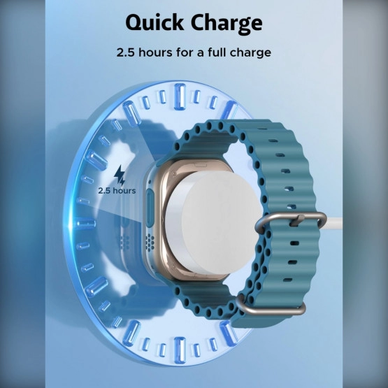 INF USB-A rundes magnetisches Ladekabel für Apple Watch, Aluminium+TPE,