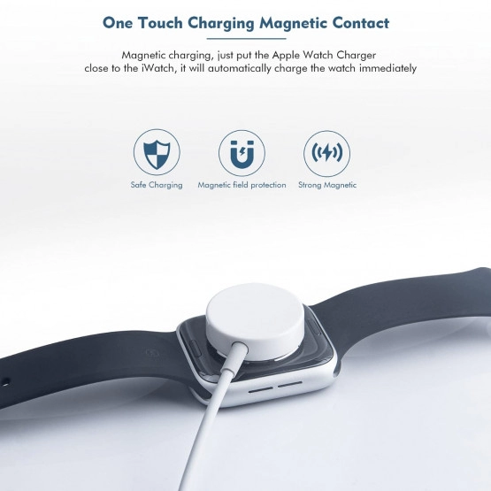 INF USB-A rundes magnetisches Ladekabel für Apple Watch, Aluminium+TPE,
