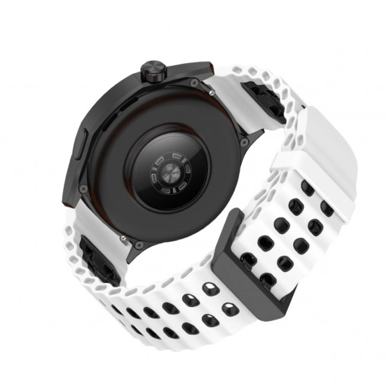 INF Silikon-Uhrenarmband 22mm – Atmungsaktives gelochtes Band,