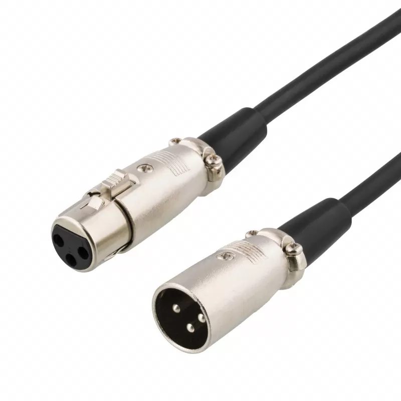 INF XLR-Audiokabel, 3-poliger Stecker, 3-polige Buchse, 5 m, schwarz