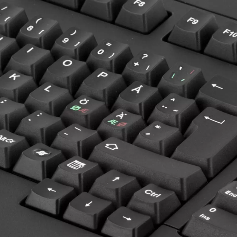 INF Tastatur mit integriertem Touchpad, 105 Tasten, nordisches Layout