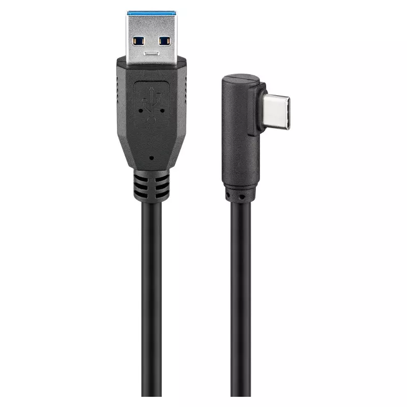 INF USB-C™-auf-USB-A-Kabel 90°, 1,5 m, schwarz