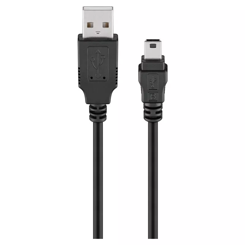 INF USB-A-auf-Mini-B-Kabel, 1,5 m, schwarz