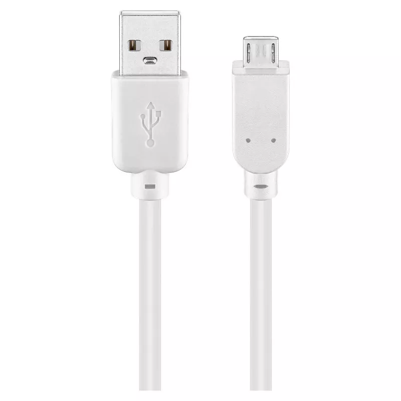 INF USB-A-auf-Micro-B-Kabel, 0,3 m, weiß